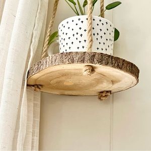 Wall Decor | Solid Wood Round Hanging Shelf | Poshmark